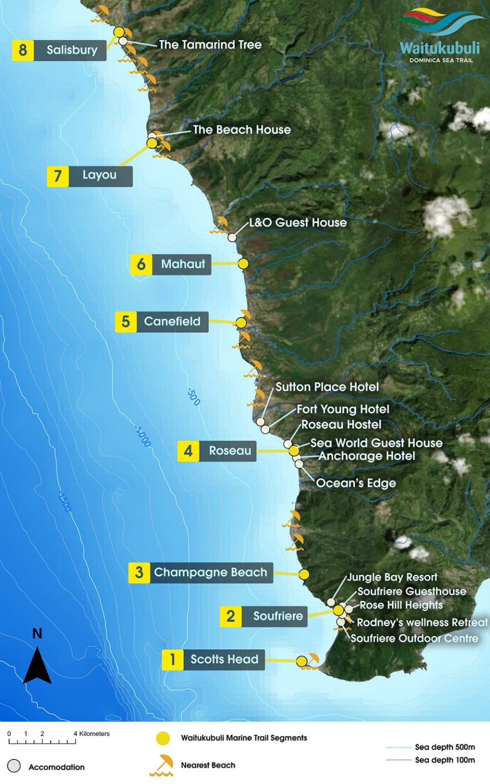 Updated Maps: Dominica Sea Trail - Soufriere Outdoor Centre - Dominica ...